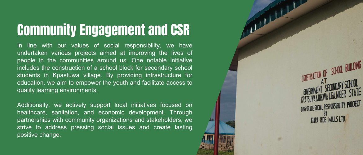 CSR & ENVIRONMENTAL IMPACT - KiaraRiceMills